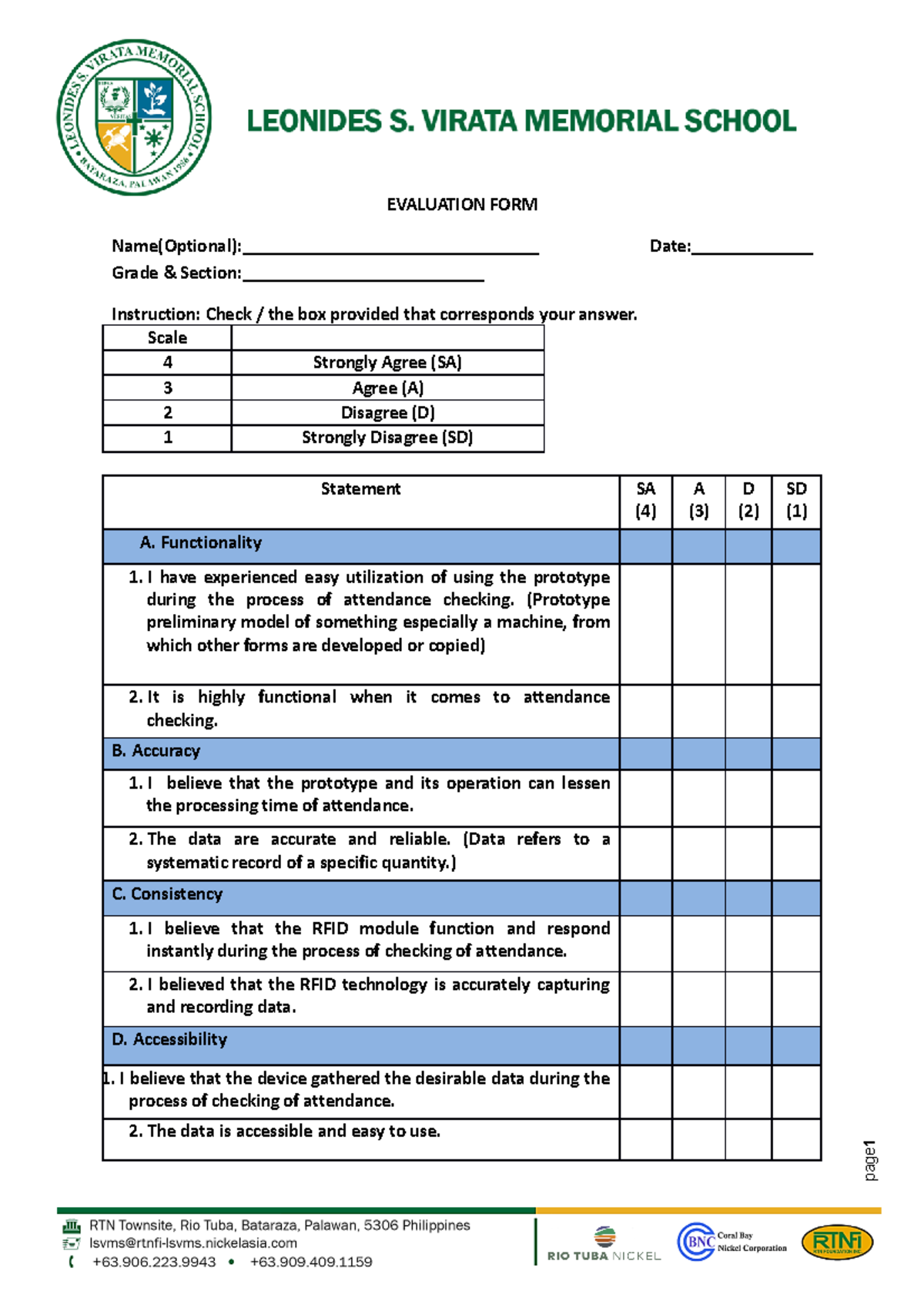 Questionnaire - Evaluation of Attendance Checking Prototype - Studocu
