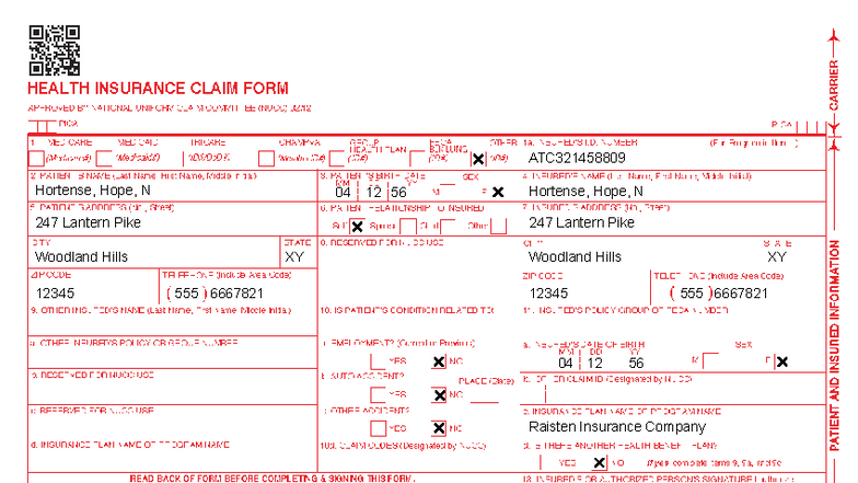 Form-cms1500 2 - CMS form example - MEAS109 - Studocu