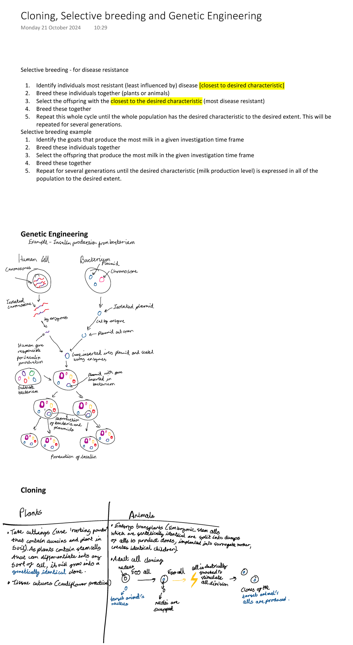 Cloning, Selective breeding and Genetic Engineering - Selective ...