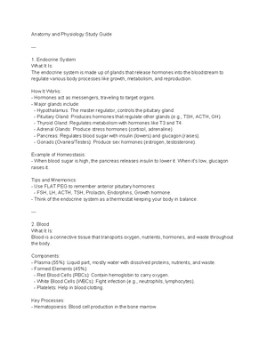 Endo 1-3 lecture - Endocrine study sheet with mneumonics - Negative ...