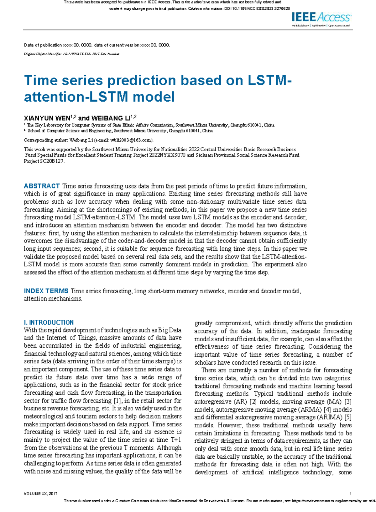 Time Series Prediction Using LSTM with Attention Mechanism - Studocu