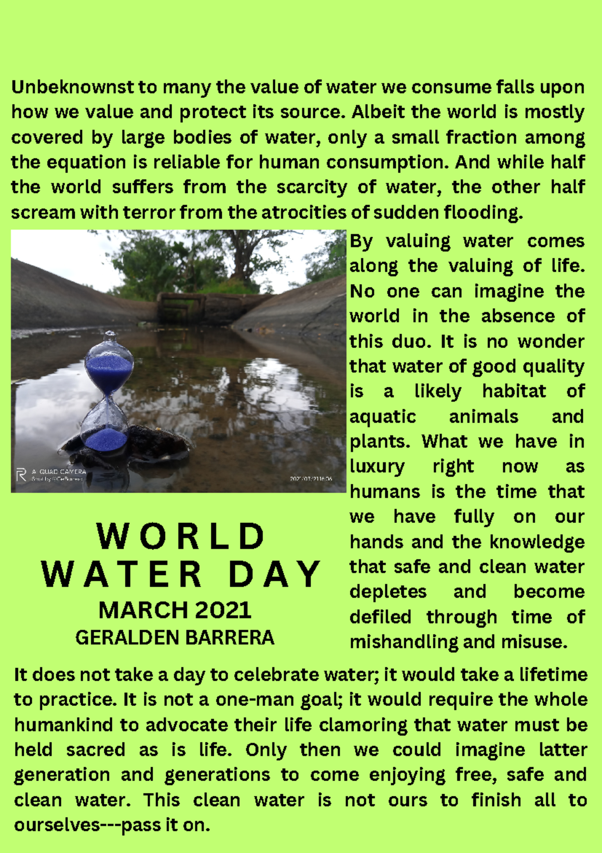 World Water Day: Valuing Our Most Precious Resource - Studocu