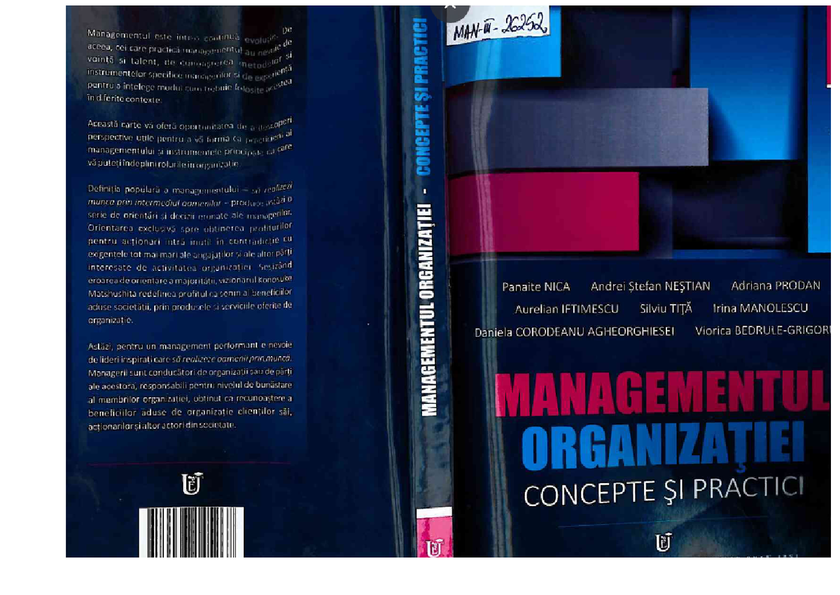 Managementul Organizației: Concepte și Practici - Curs de Management ...