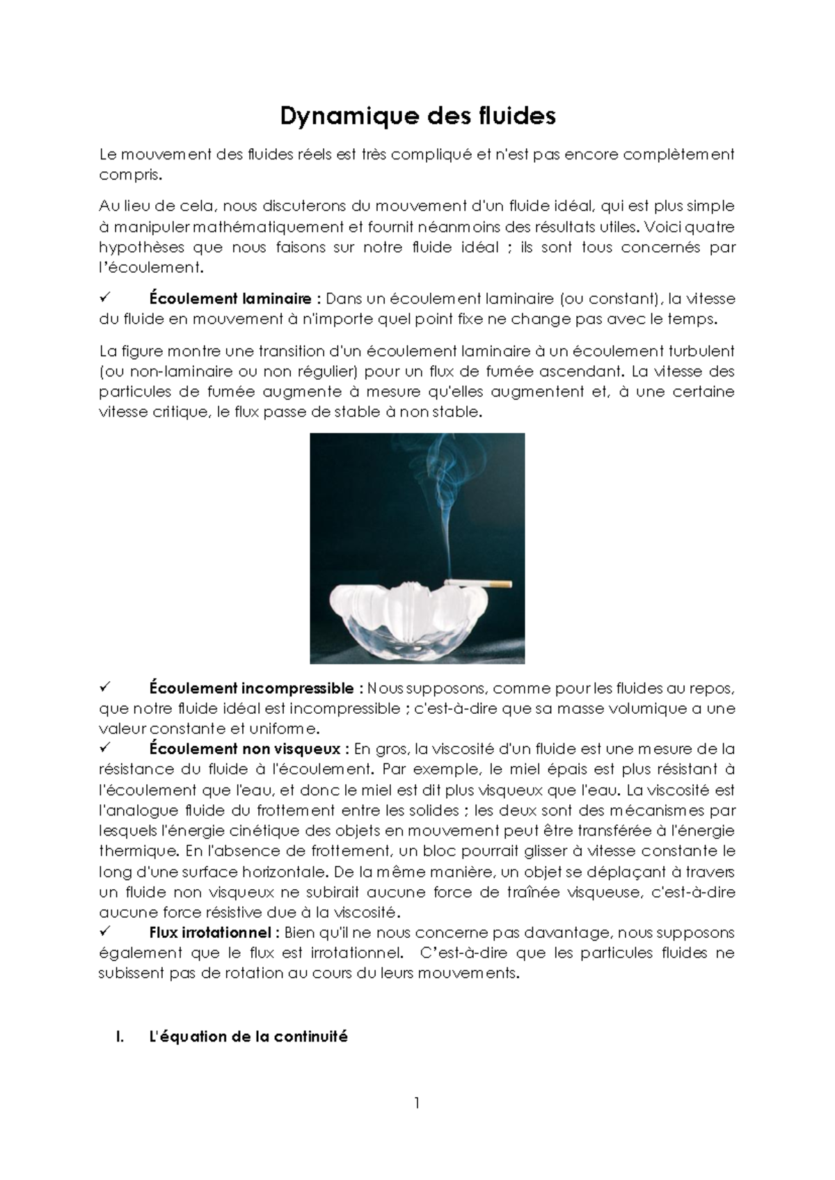 Dynamique des fluides - Concepts et Équations Fondamentales - Studocu