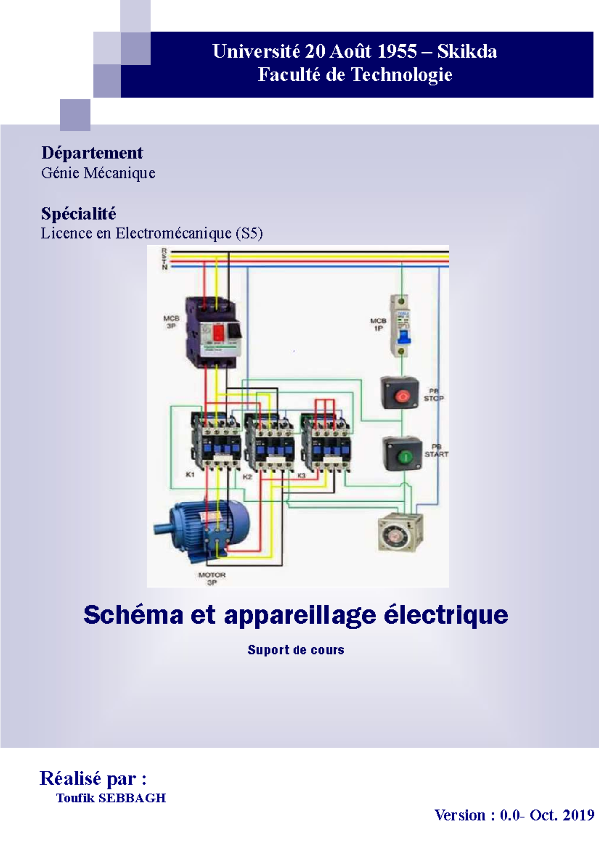 Cours S5: Schémas et Appareillages Électriques en Electromécanique - Studocu