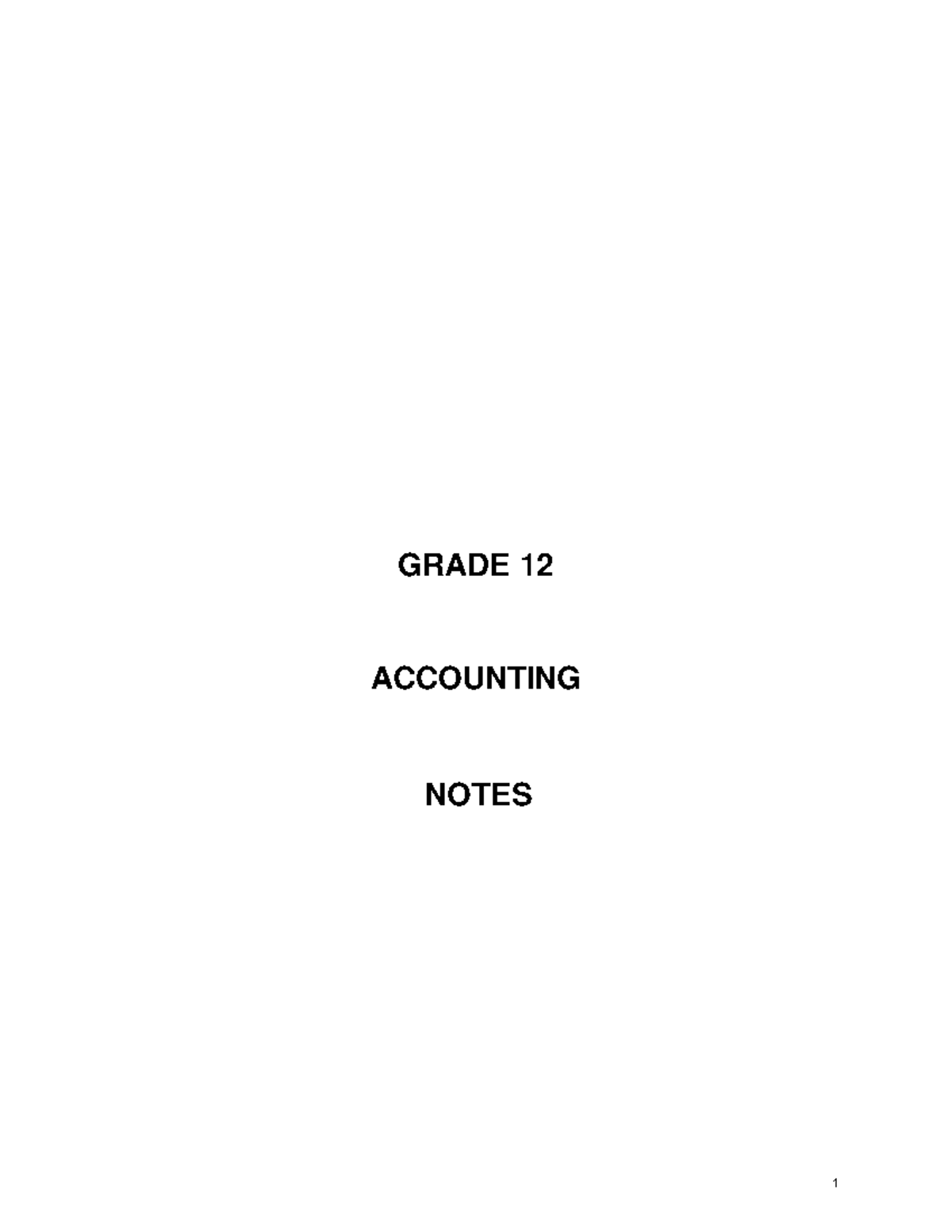 Accounting Grade 12 Consolidation and Company Reporting Notes - Studocu