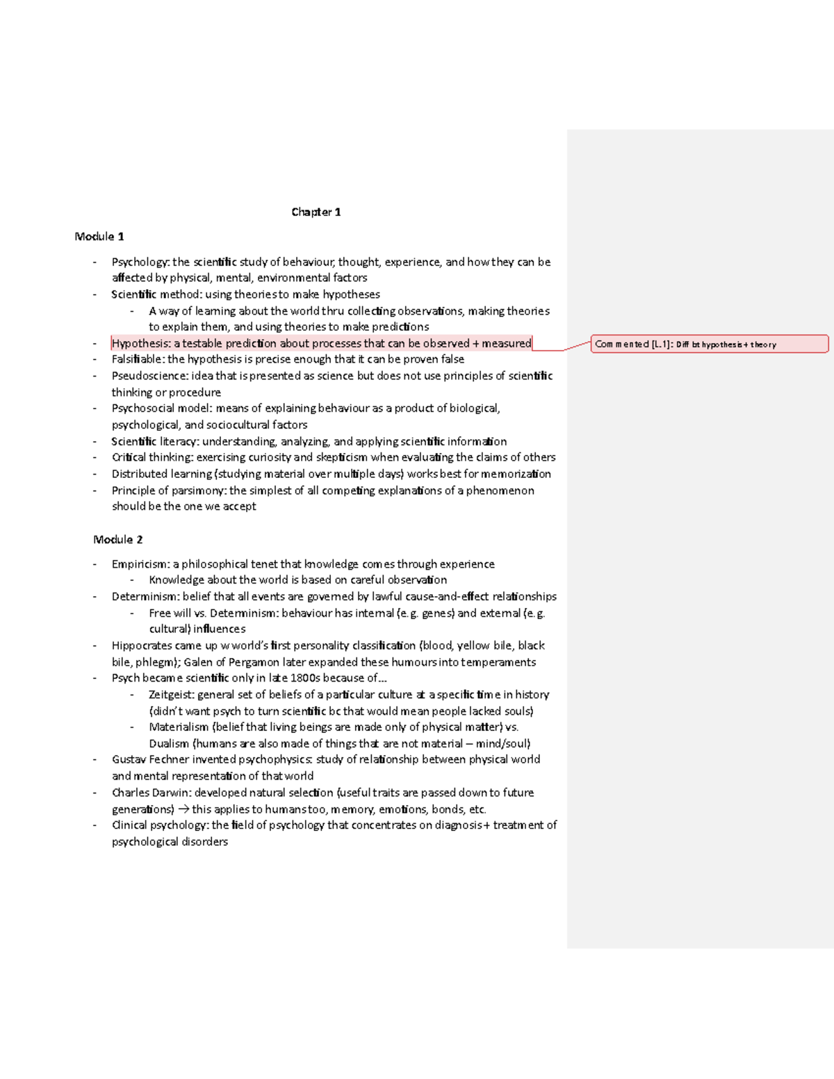 PSY101: Unit 1 Psychology Notes - Key Concepts & Theories - Studocu