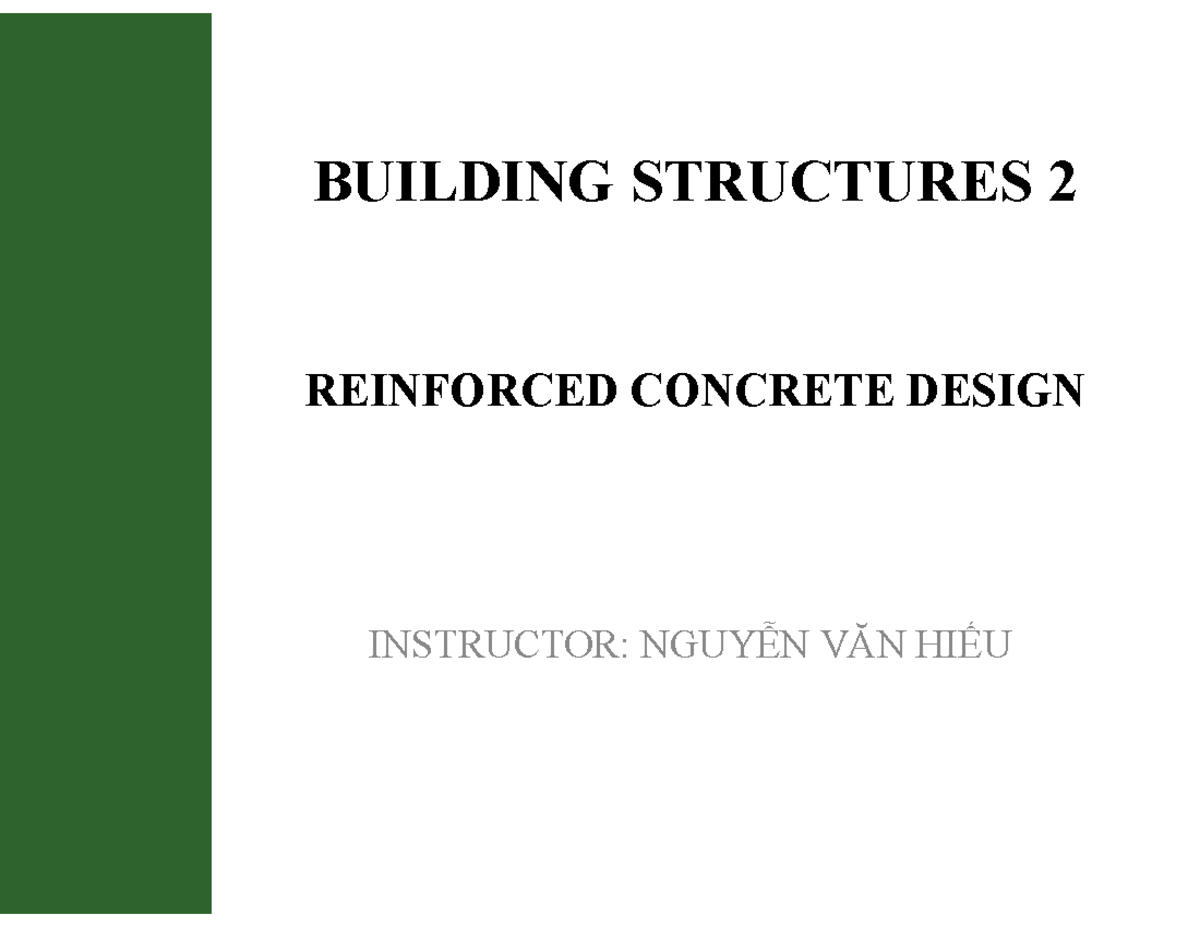 BUILDING STRUCTURES 2: REINFORCED CONCRETE DESIGN NOTES - Studocu
