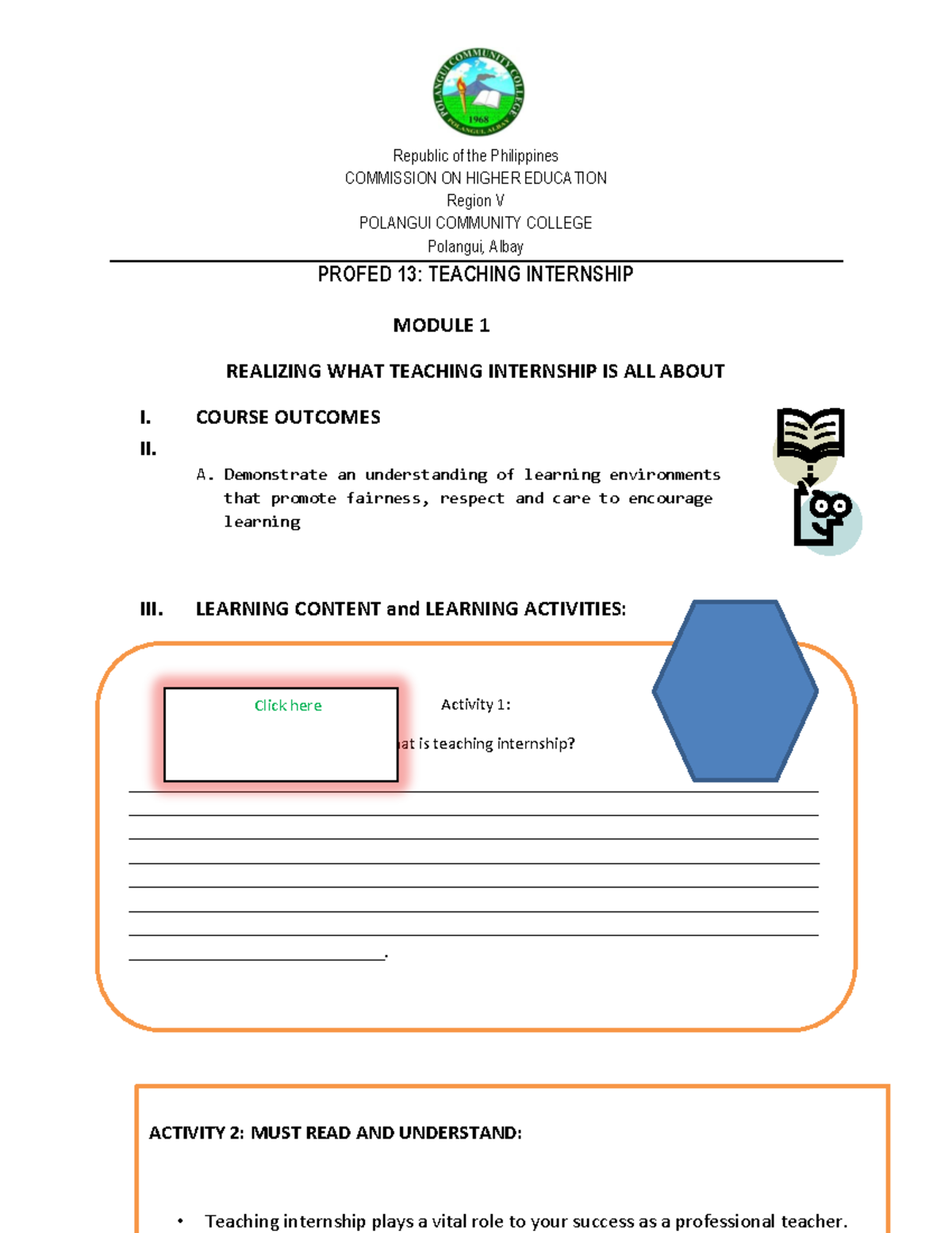 PROFED 13: Module 1 Insights on Teaching Internship Essentials - Studocu