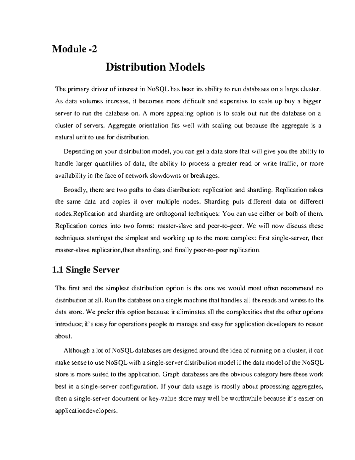 Module 2 - Data Distribution Models: Sharding and Replication ...