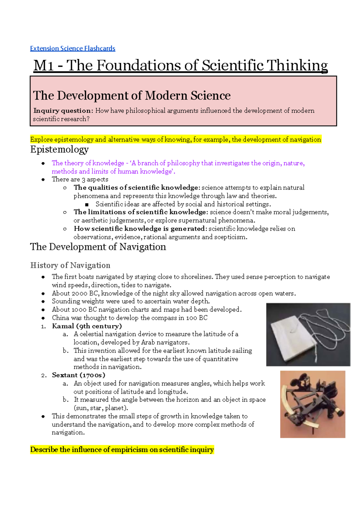Extension Science Flashcards M1: Foundations of Scientific Inquiry and ...