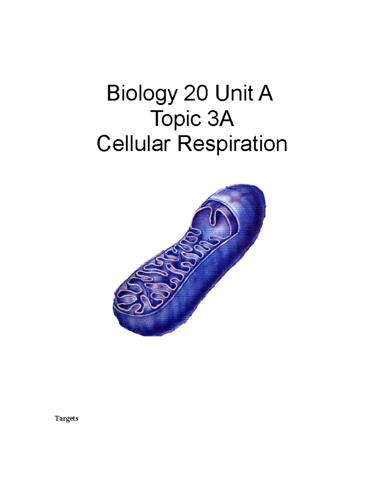 Bio 20 Unit A Topic 3 Cellular Respiration Comprehensive Notes - Studocu