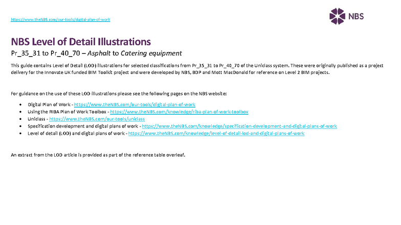 NBS Level of Detail (LOD) Guide: Pr_35_31 to Pr_40_70 Illustrations ...