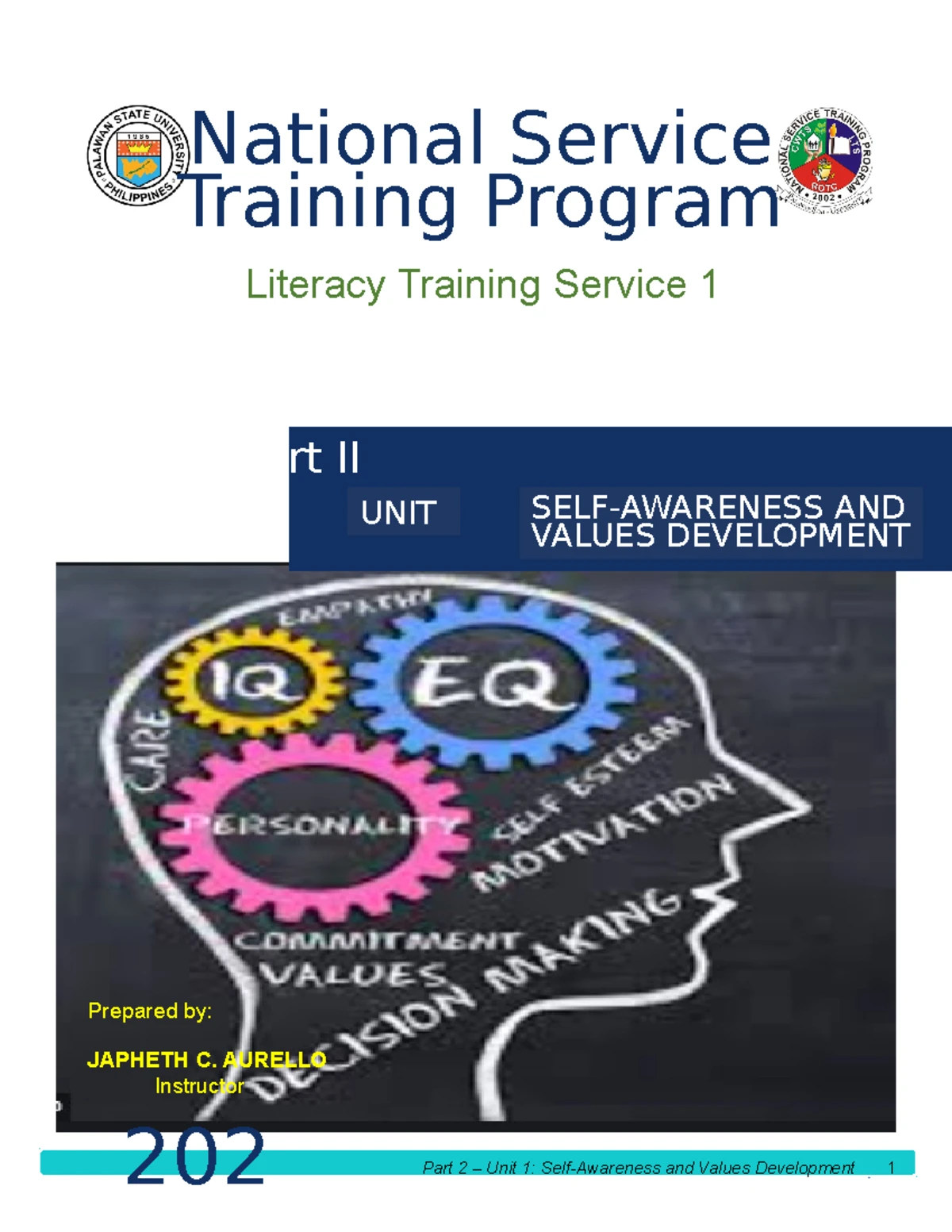 LTS 1-Module 1 - Module 1 - Part 1 – Introduction 202 National Service ...