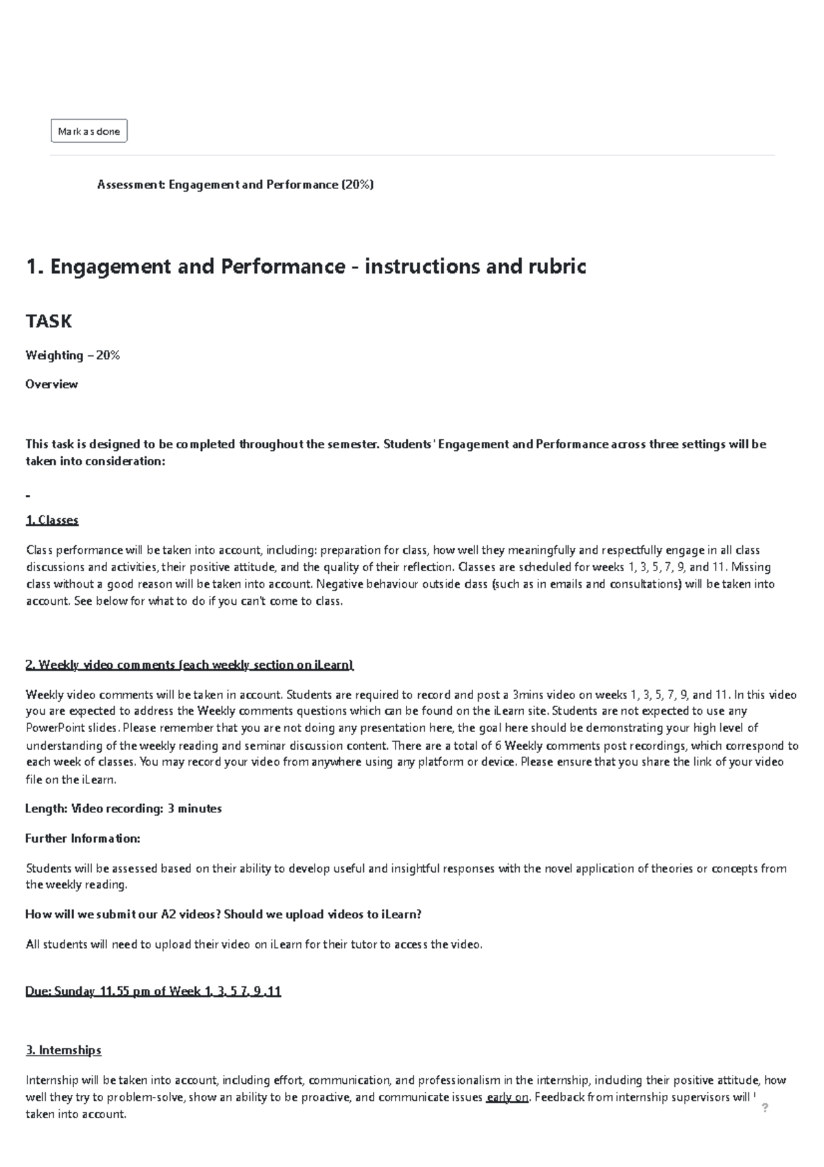 MMCC3150 作业要求: Engagement与Performance评估及指导 - Studocu