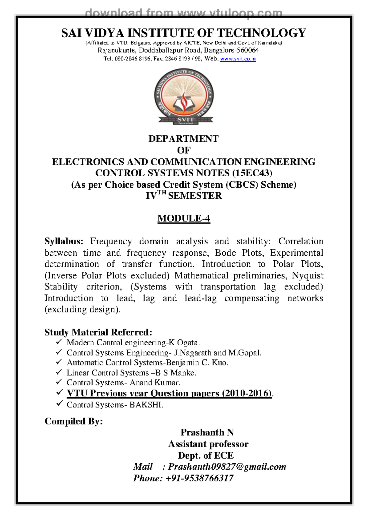 BEC 402 Control Systems Module 4 Notes - Frequency Domain Analysis ...