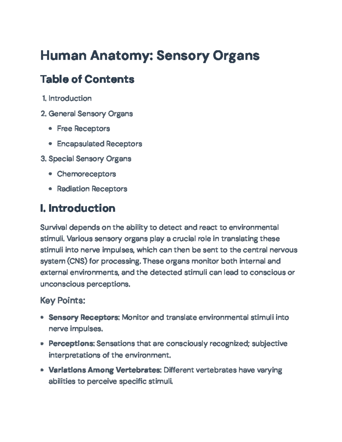 Human Anatomy – Sensory Organs Overview and Functions - Human Anatomy ...
