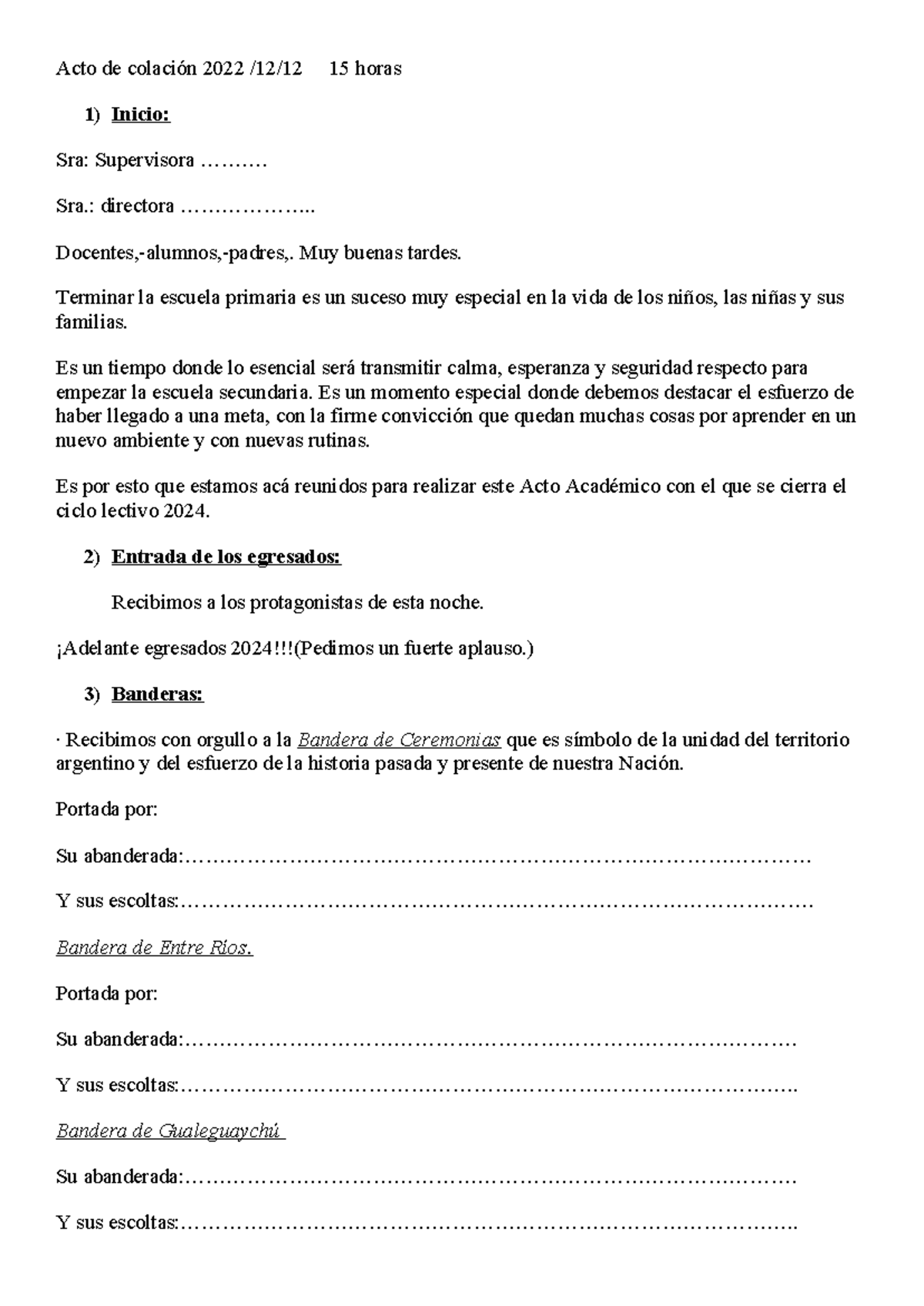 Acto de Colación 2024 - Ceremonia de Egresados - Studocu