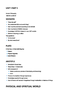 Undself Philosophy - Unit 1 - UNDERSTANDING THE SELF THE SELF FROM ...