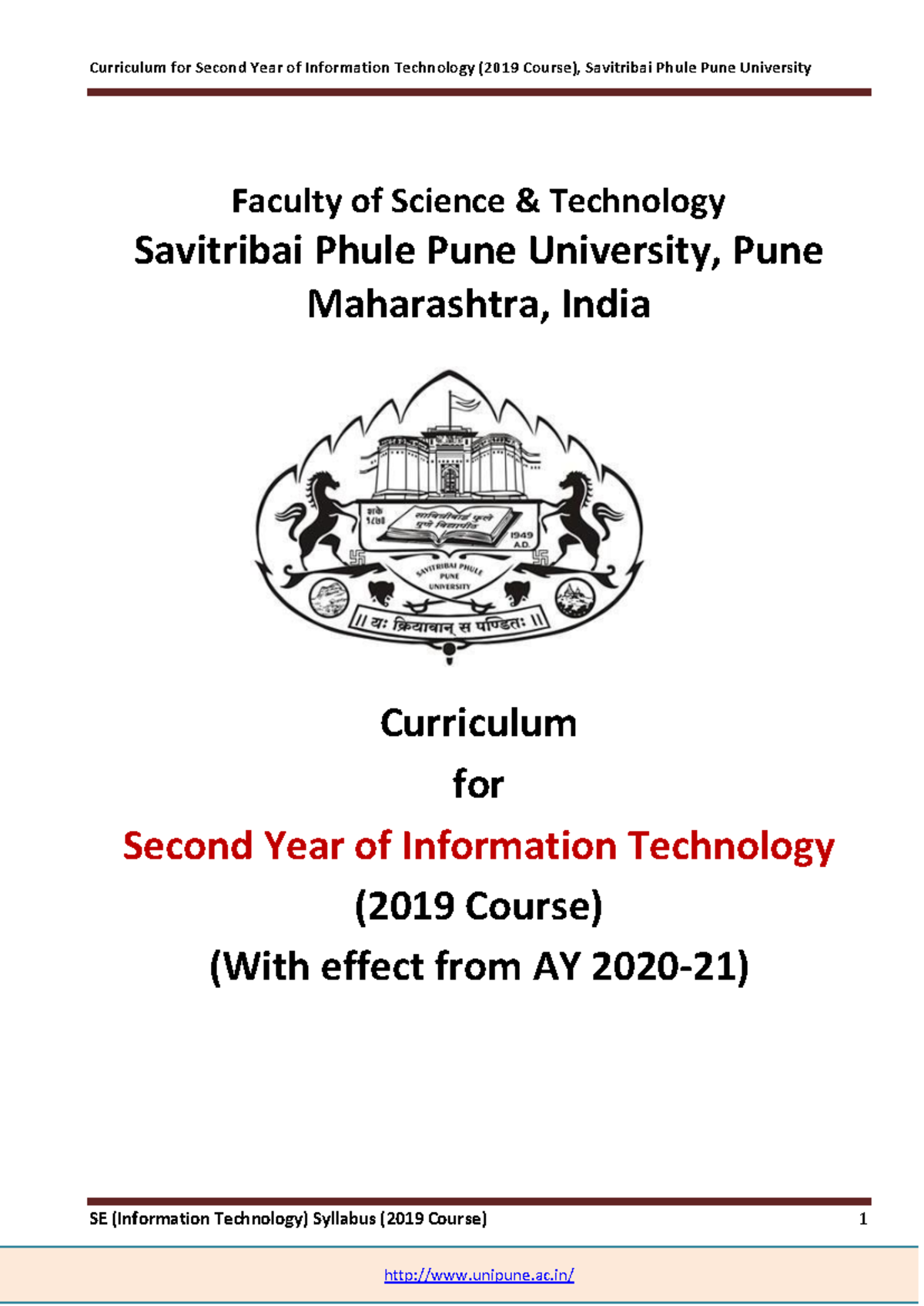 SE (Information Technology) Syllabus - 2nd Year (2019 Course) - Studocu
