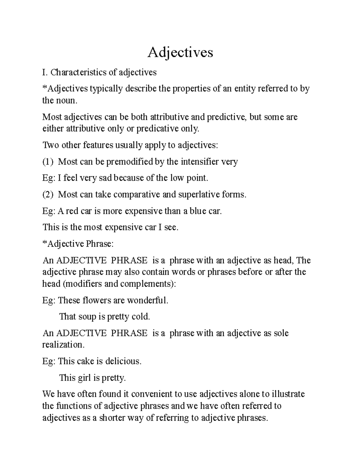Adjectives: Characteristics, Functions, and Classifications Explained ...