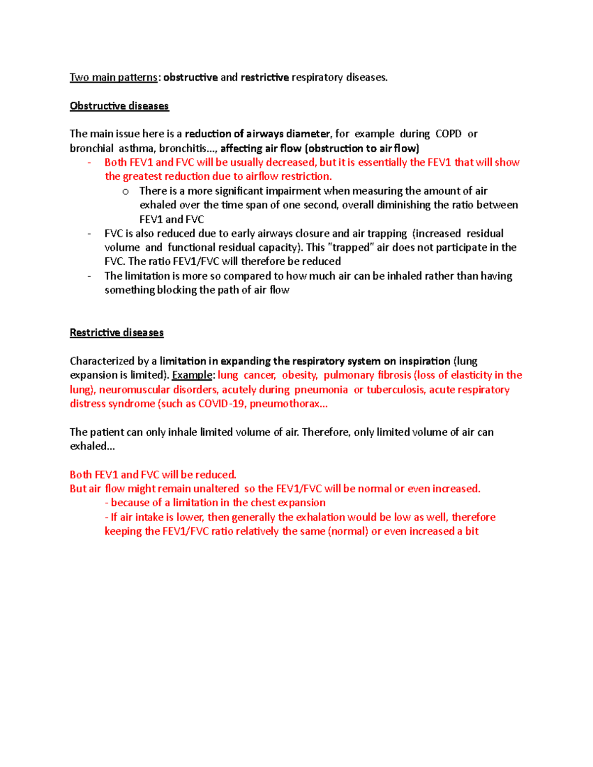 Respiratory Diseases: Obstructive vs. Restrictive Patterns (Part 1 ...