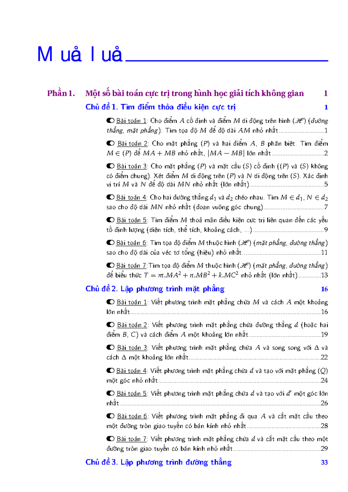 [LVH SƯU TẦM] - MAX MIN HÌNH KHÔNG GIAN OXYZ - VD VDC - Fulll GIẢI - Studocu