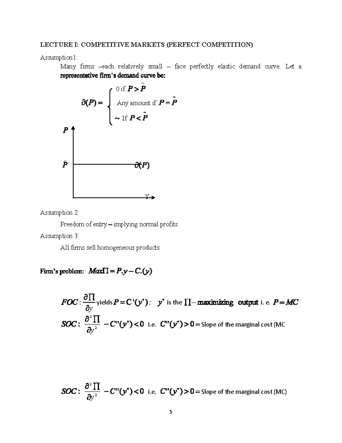 Lecture 1: Competitive Markets and Perfect Competition (Microeconomics ...