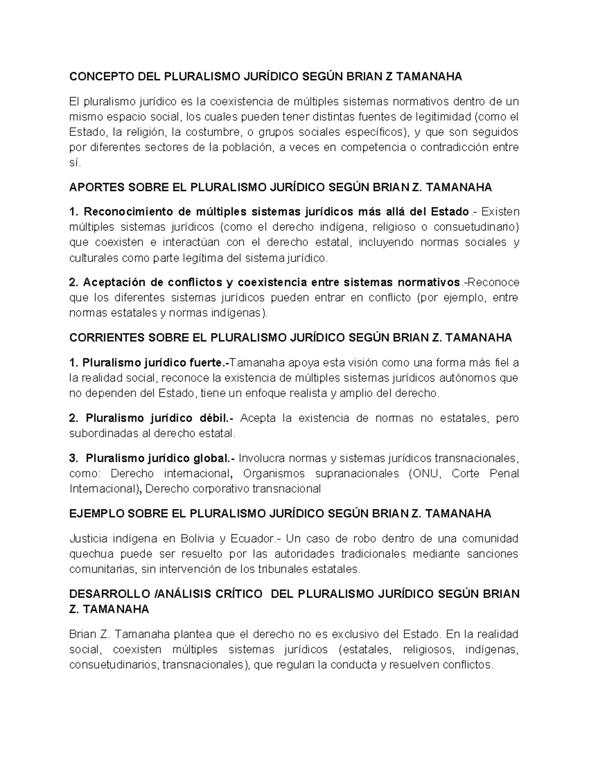 Filo1 - Pluralismo Jurídico según Brian Z. Tamanaha: Análisis y Aportes ...