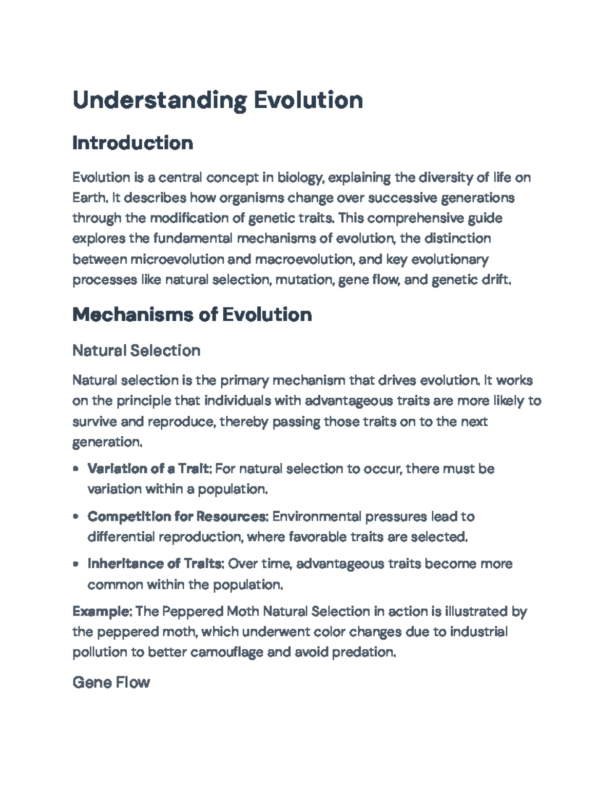 Understanding Evolution: Mechanisms, Processes, and Adaptations - Understanding Evolution - Studocu