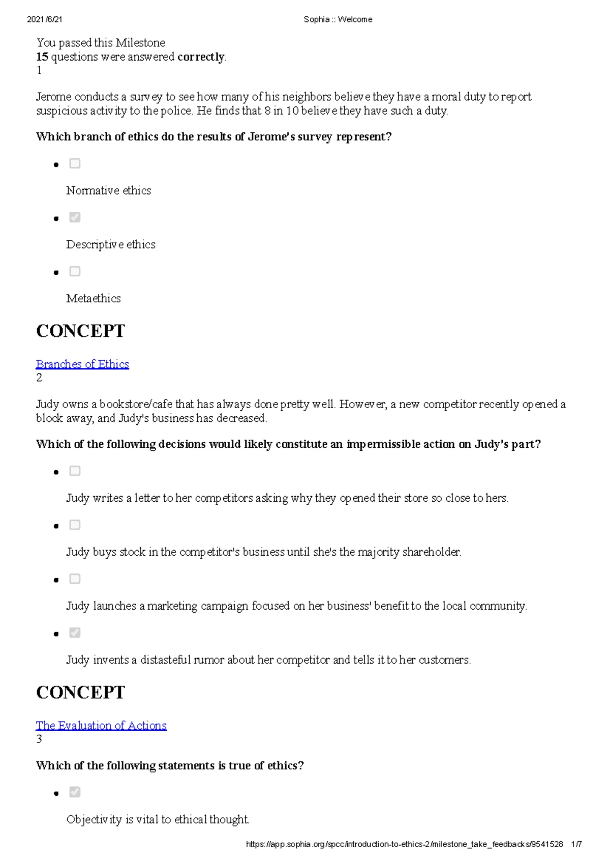 Sophia Introduction to Ethics unit 2 challenge - Sophia Introduction to ...