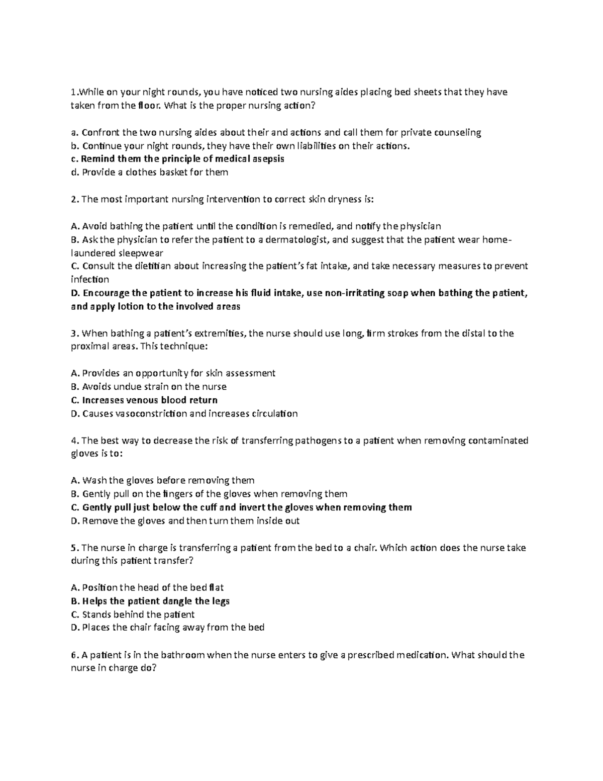 Nursing Practice Q&A: 30 Questions for Fundamentals of Nursing - Studocu