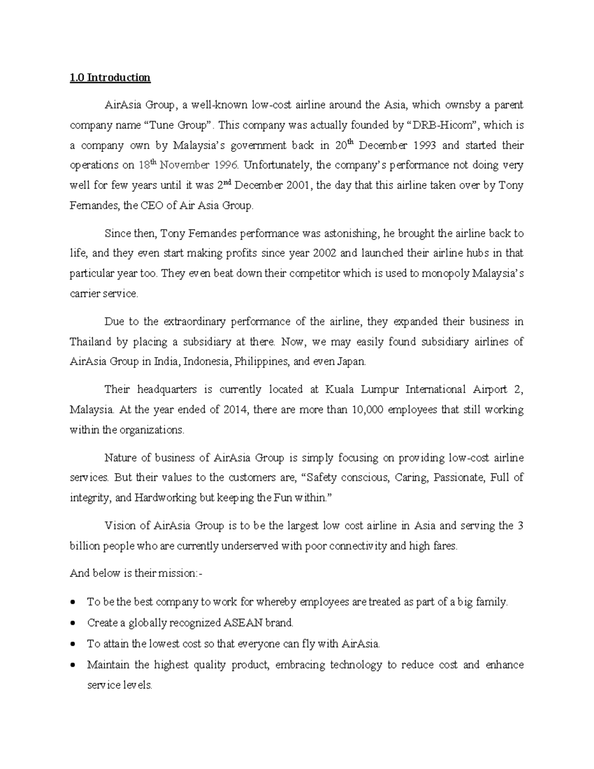 SWOT and PESTEL Analysis of AirAsia (MGT302: Strategic Management ...