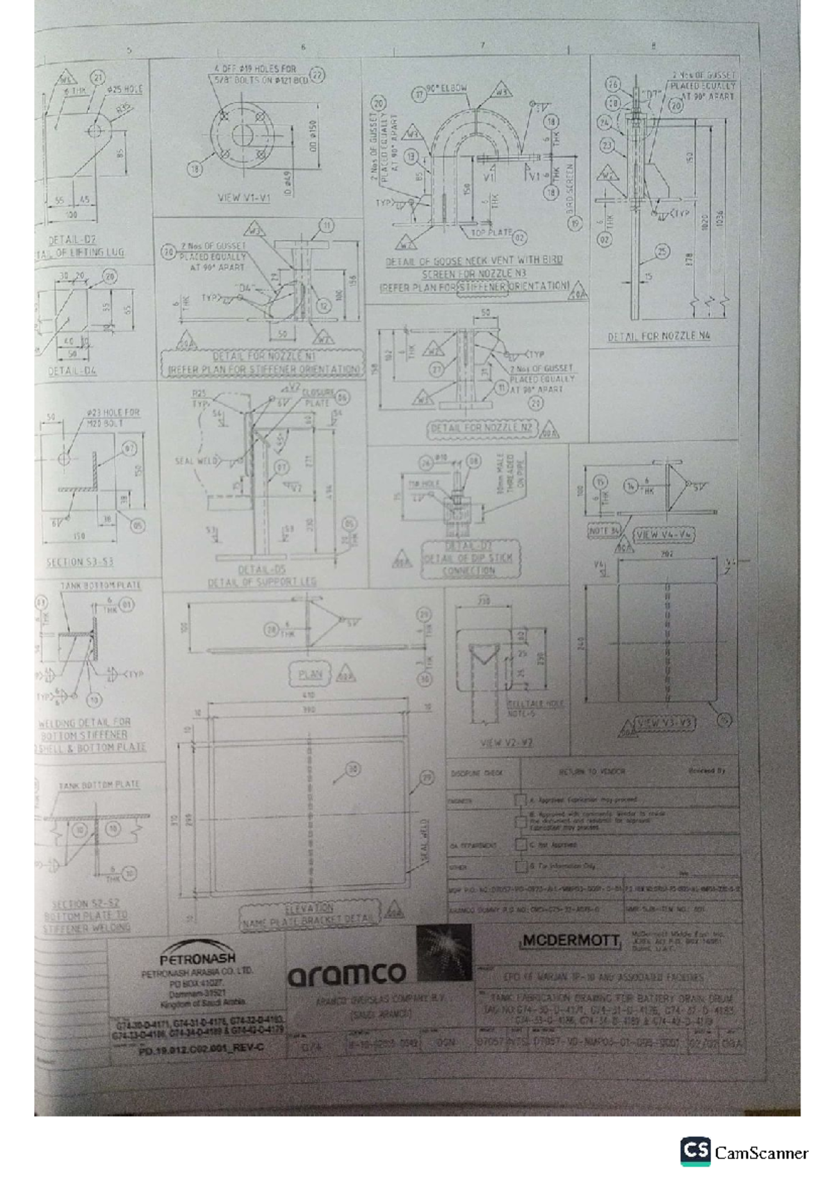 Fabrication Drawing for Battery Drain Drum - SAUDI ARAMCO TAG G74 - Studocu