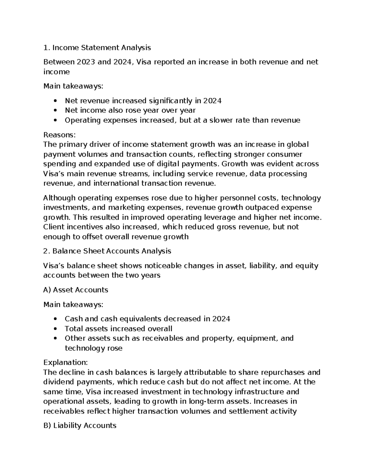 Income Statement & Balance Sheet Analysis (FIN 2023-2024) - Studocu