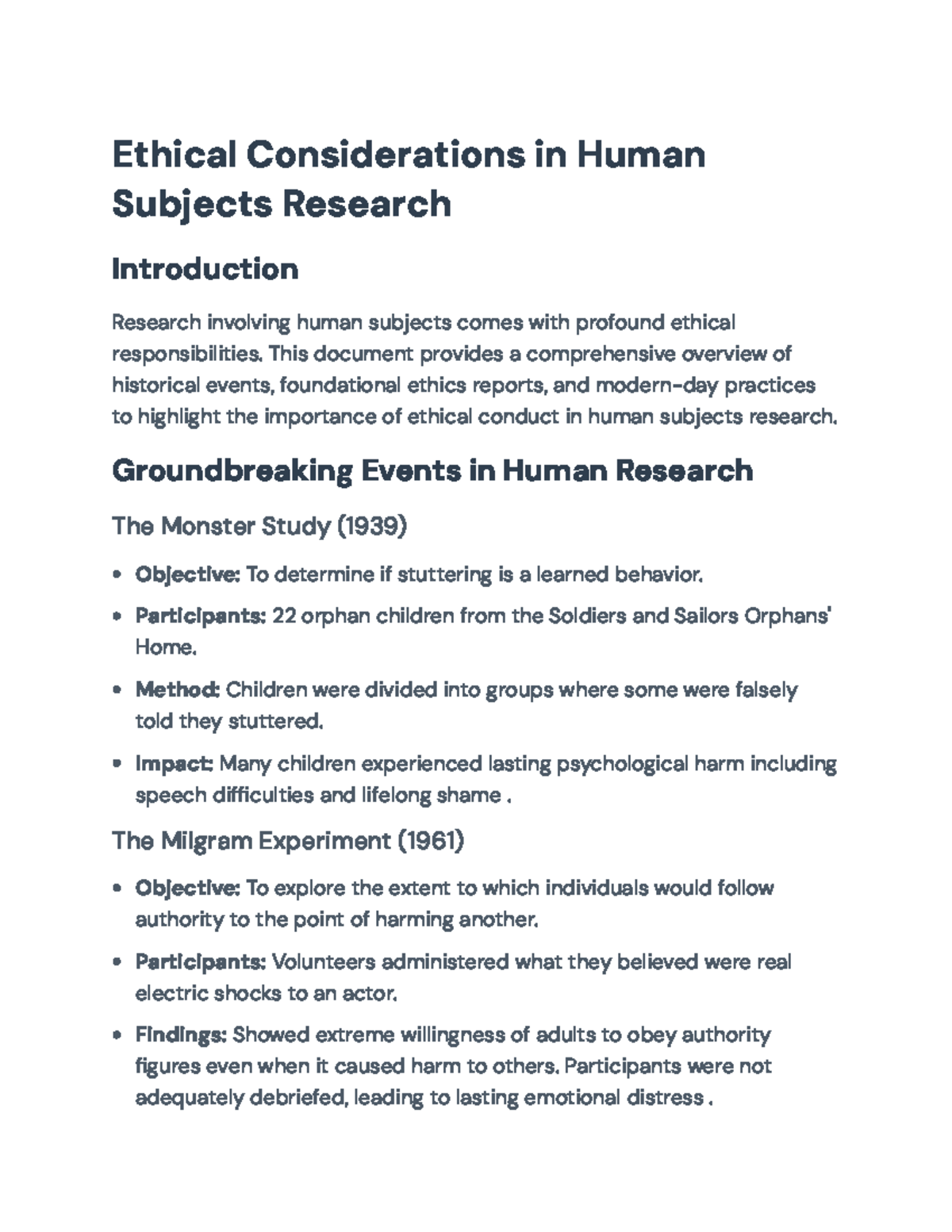 Ethical Considerations in Human Subjects Research: A Comprehensive ...