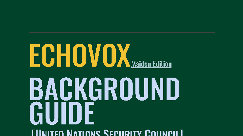 ECHOVOX MUN 2025 UNSC Background Guide: Iran-Israel Conflict Analysis - Studocu