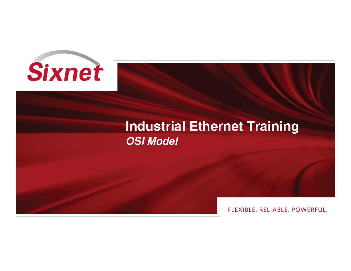 Osi model - Industrial Ethernet Training OSI Model PROPRIETARY OSI ...