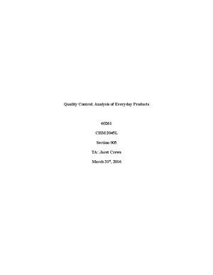Post Lab 2 CHM2045L - module 2 post lab - Post-Lab #2 Summary Post Lab ...