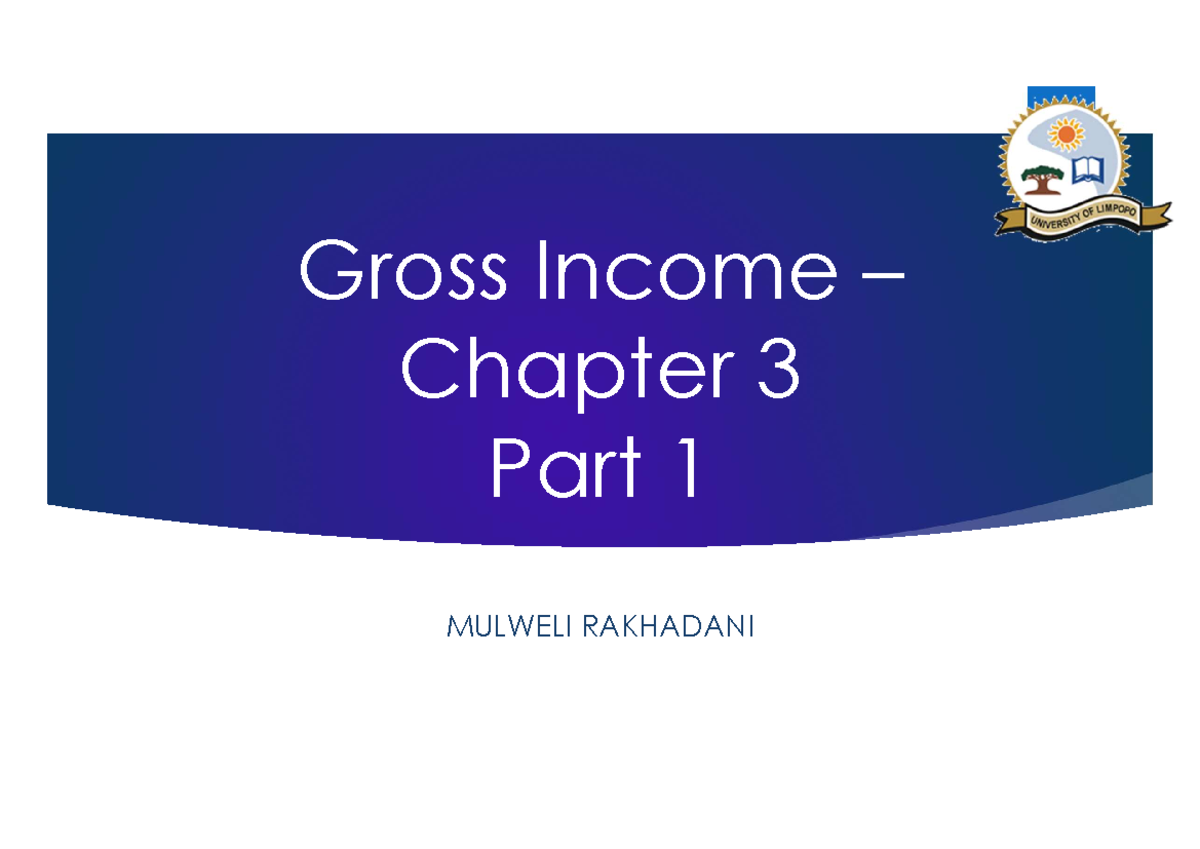 Unit 2 Gross Income Overview - CITA031 Revision Notes - Studocu