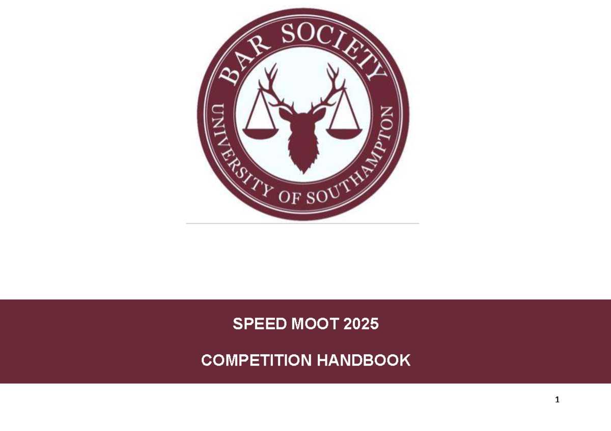 Speed Moot 2025 Competition Handbook: Rules & Guidelines - Studocu