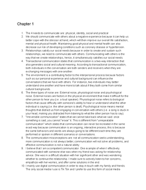 Interpersonal Communication (COMM 101): Understanding Dynamics for ...