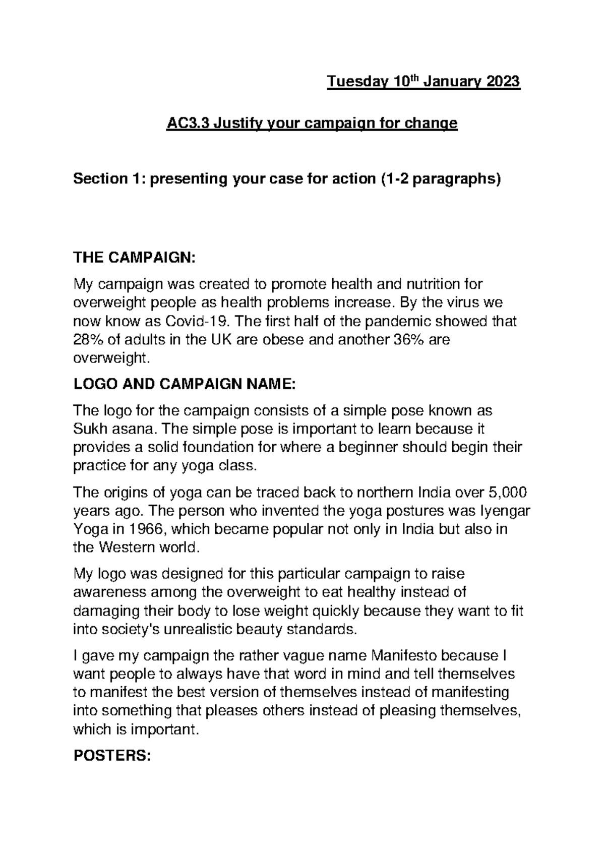 AC3.3 - Criminology Campaign for Health & Nutrition Awareness - Studocu