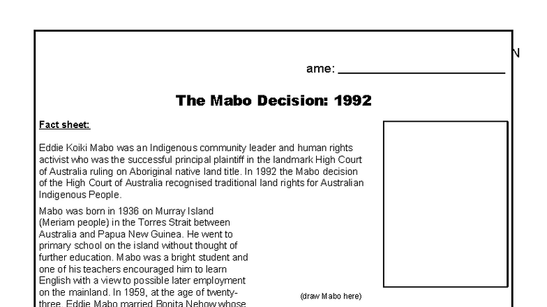 Eddie Mabo: Landmark 1992 Decision & Indigenous Rights Overview - Studocu