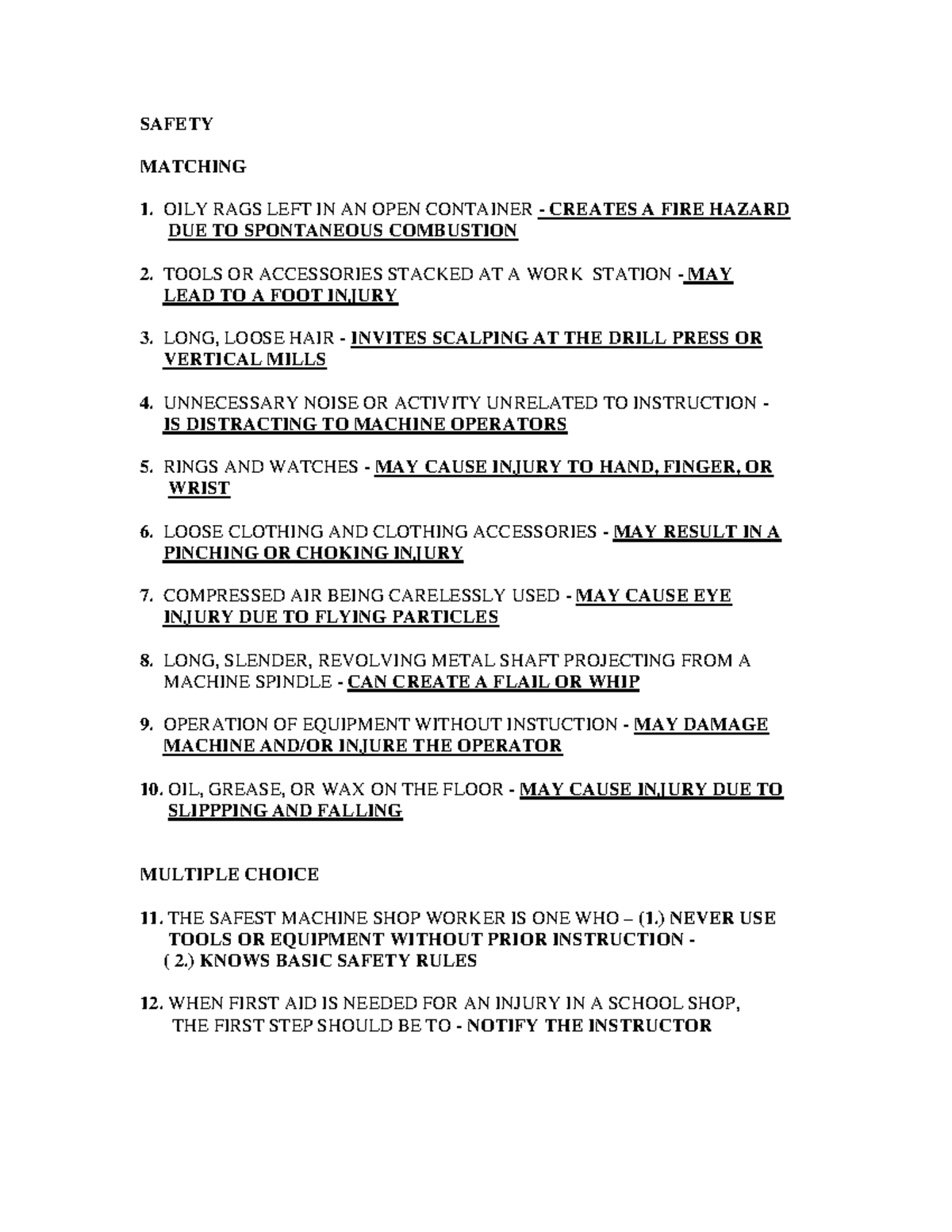 MACHINE SHOP SAFETY GUIDELINES: BEST PRACTICES & HAZARDS - Studocu