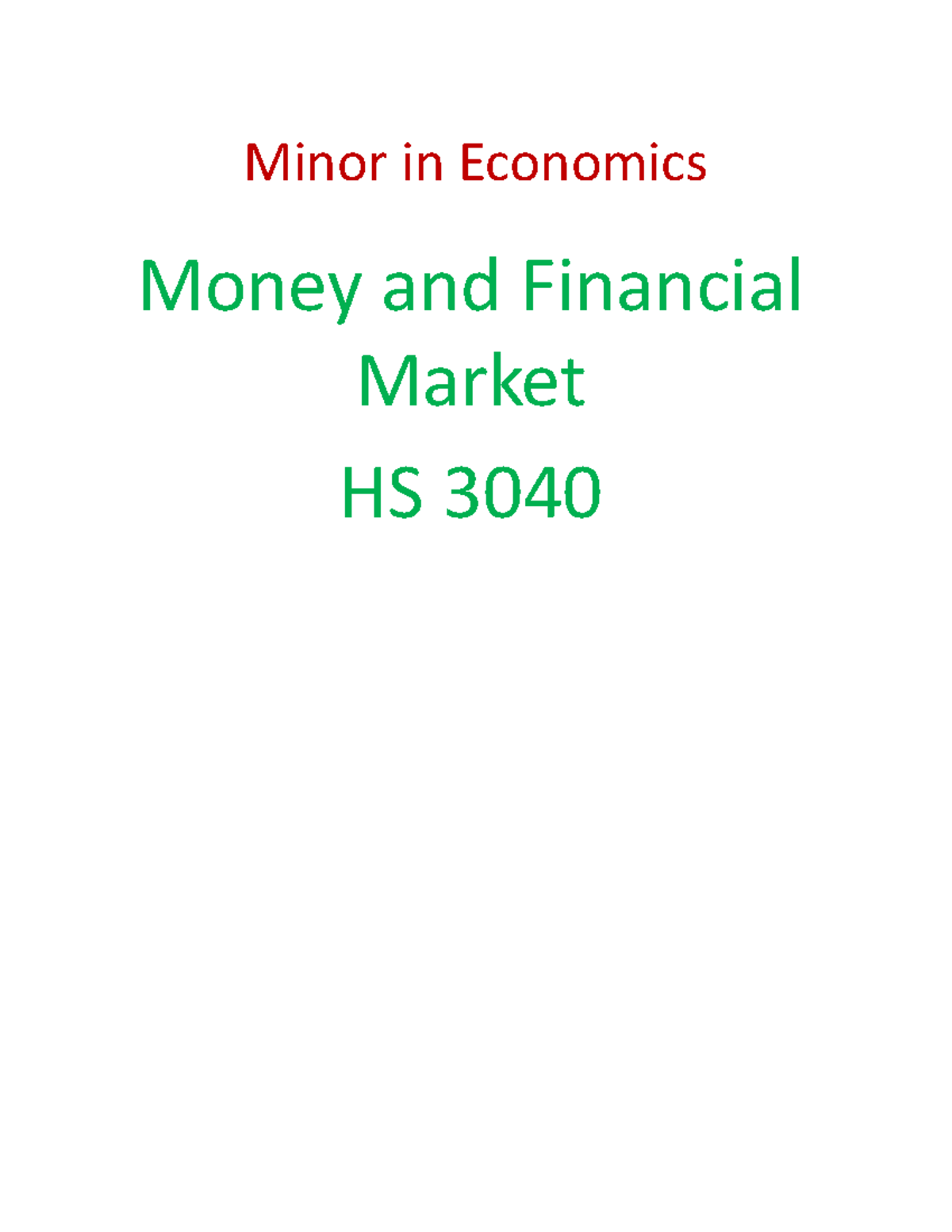 HS 3040 Final Exam: Barter Economy vs. Money Functions - Studocu