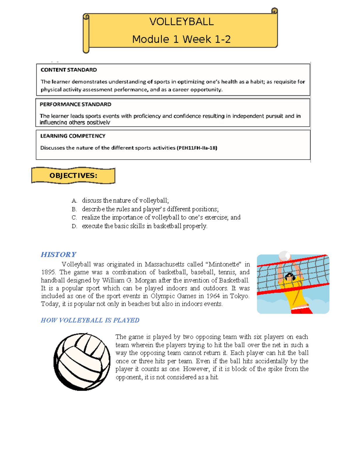 Volleyball Fundamentals: Module-4 WK1-WK8 014323 Insights and Skills ...