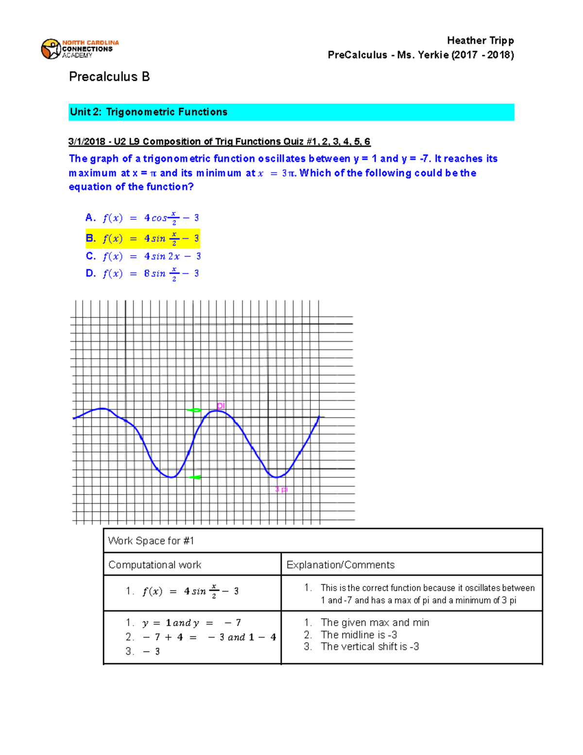 Pre Cal B Unit 2: Trigonometric Functions Study Guide - Studocu