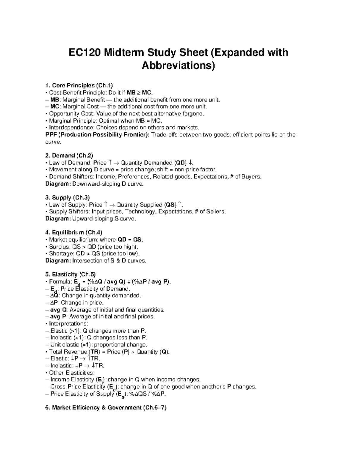 EC120 Midterm Study Guide: Core Principles & Key Concepts - Studocu
