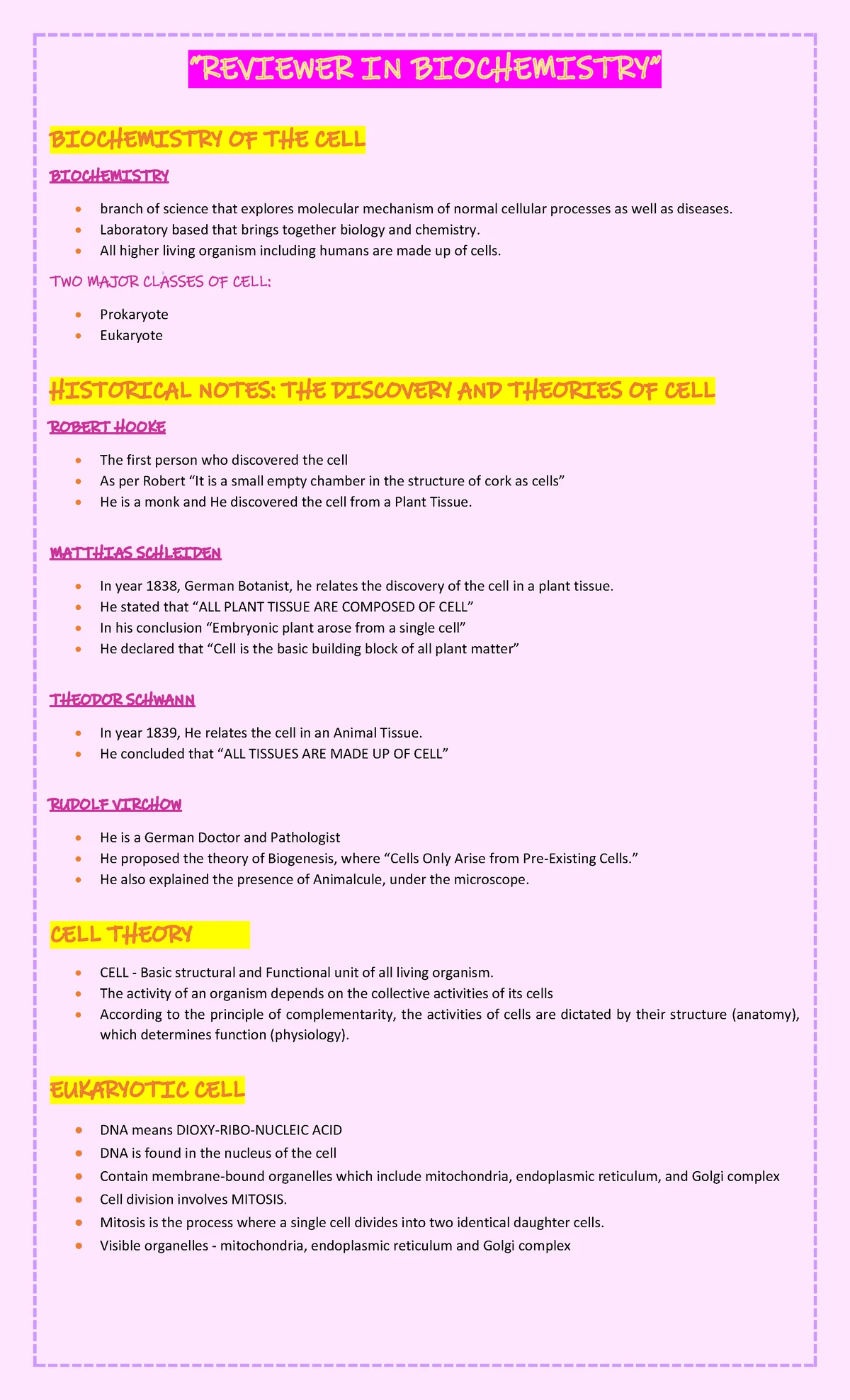 THE CELL - Notes - All about cell. - THE CELL Biochemistry explores ...